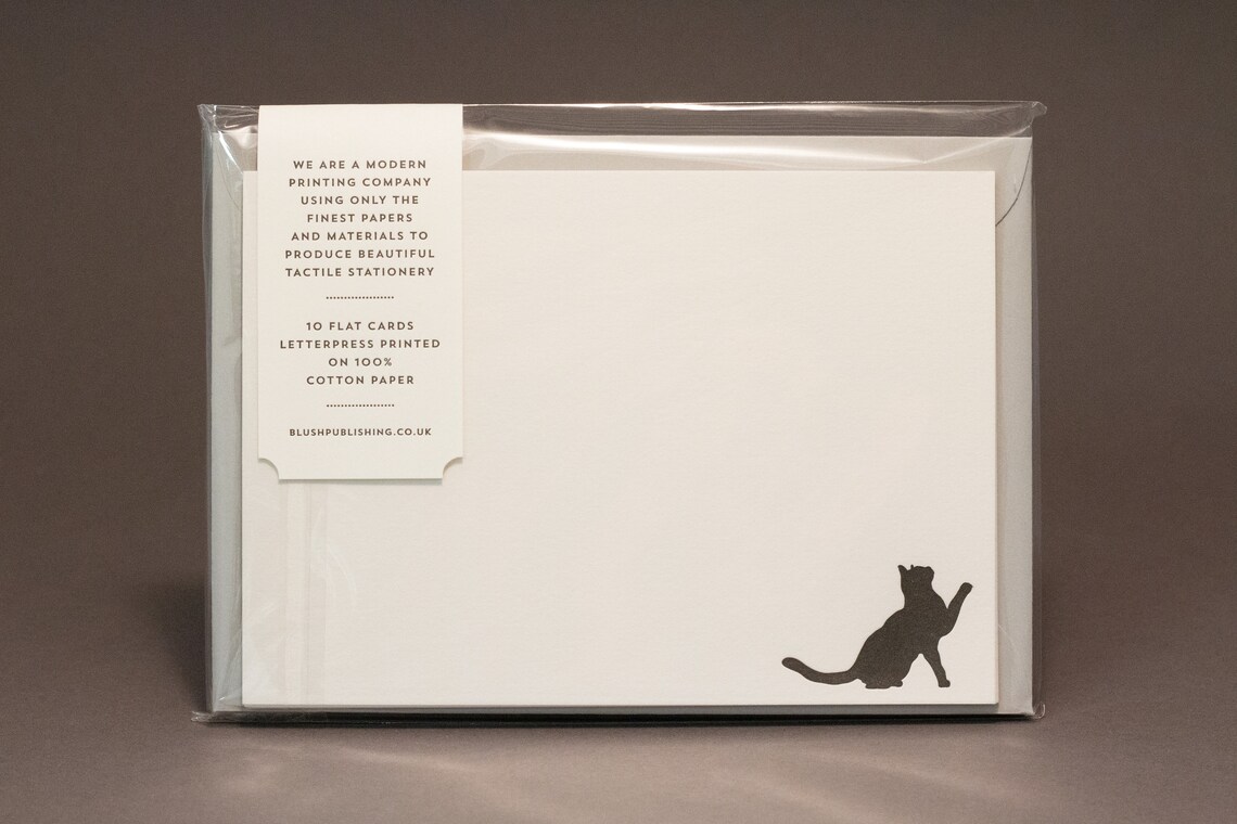 Cat Letterpress Note Cards - Etsy