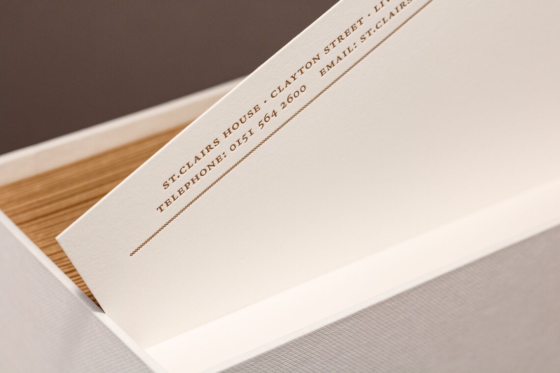 Diamond Line Personalised Letterpress Correspondence Cards | Etsy