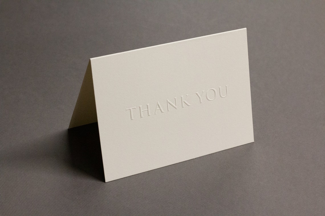Embossed Thank You Cards Set of 6 - Etsy