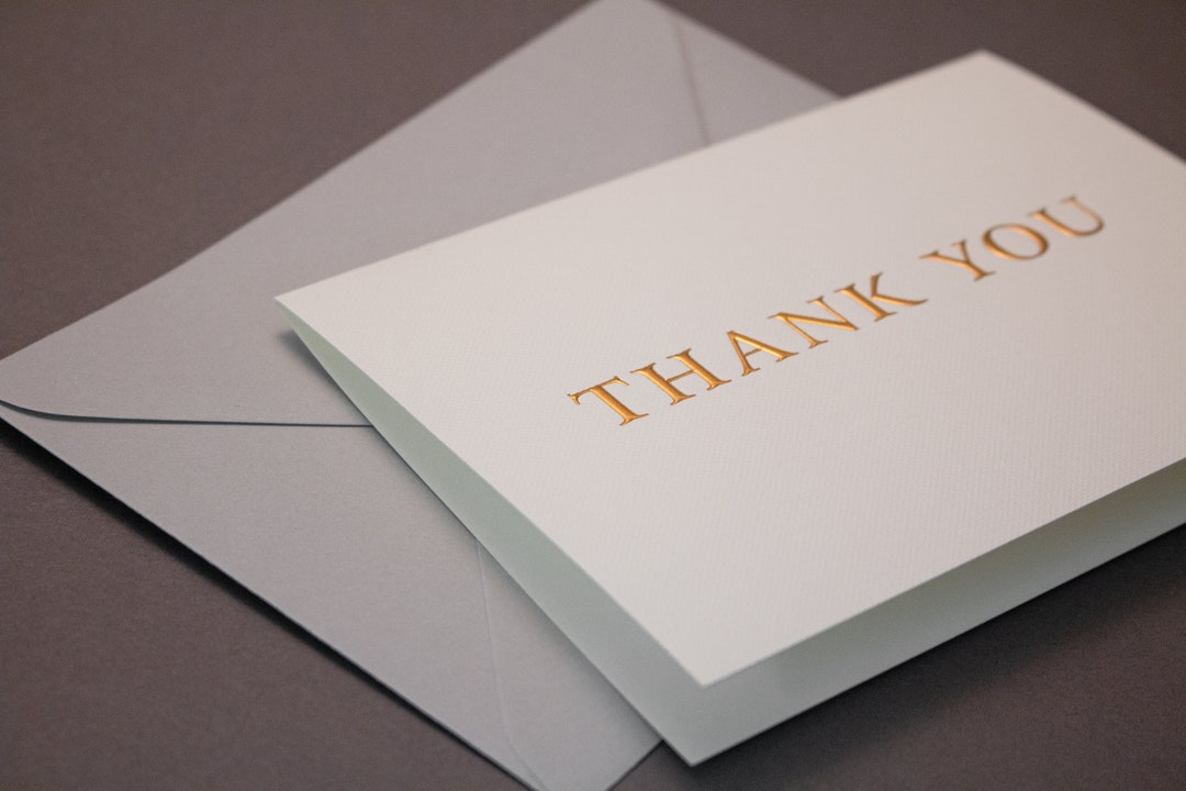 Embossed Gold Hot Foil Thank You Notecards - Pack of 6 - Etsy