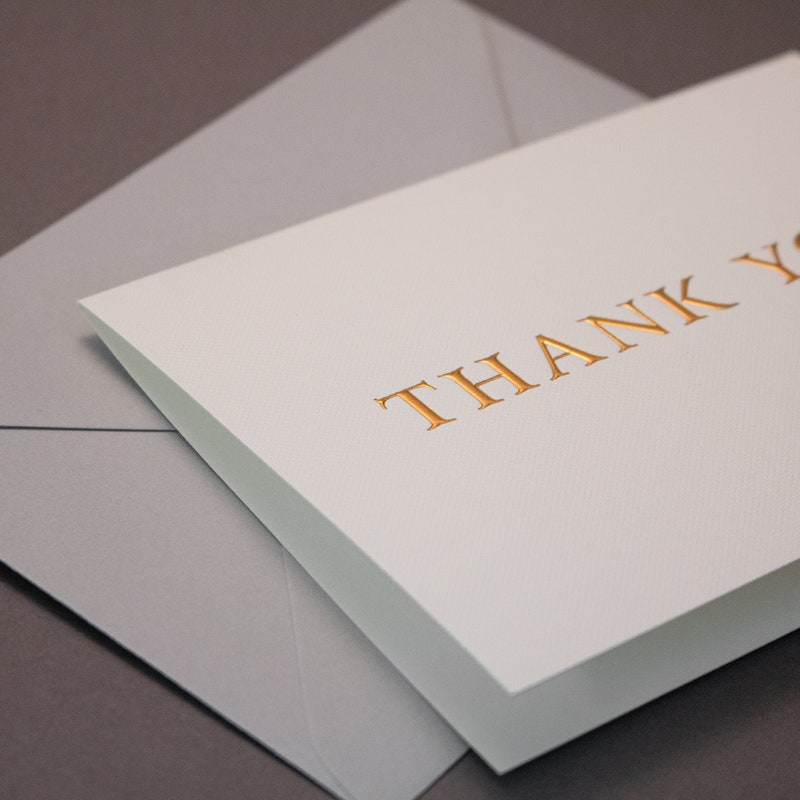 Thank You Letterpress Gold - Etsy UK