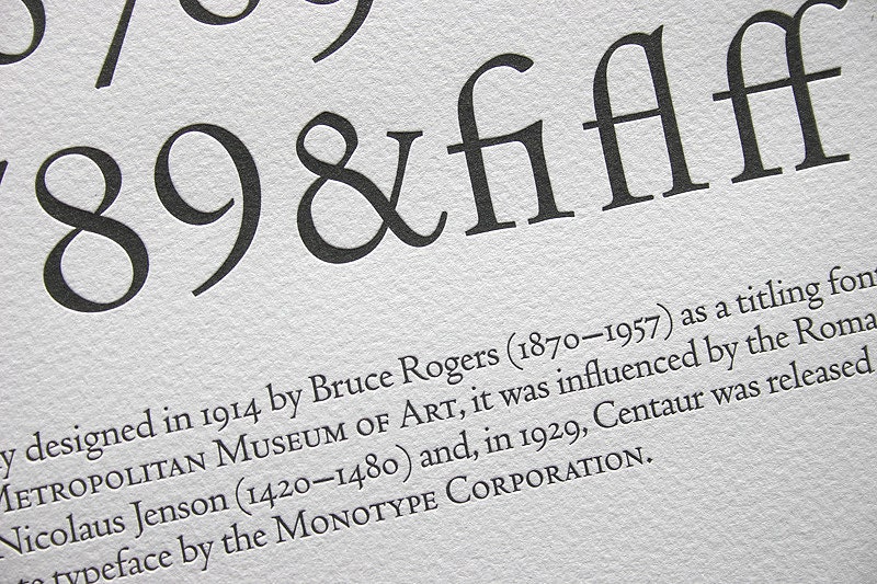 Centaur Letterpress Typography Print - Etsy