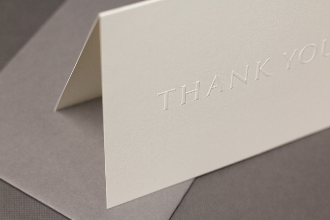 Embossed Thank You Cards Set of 6 - Etsy