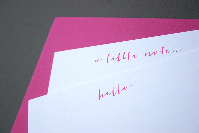 Carmen Note Cards hello & a Little Note Set of 10 - Etsy