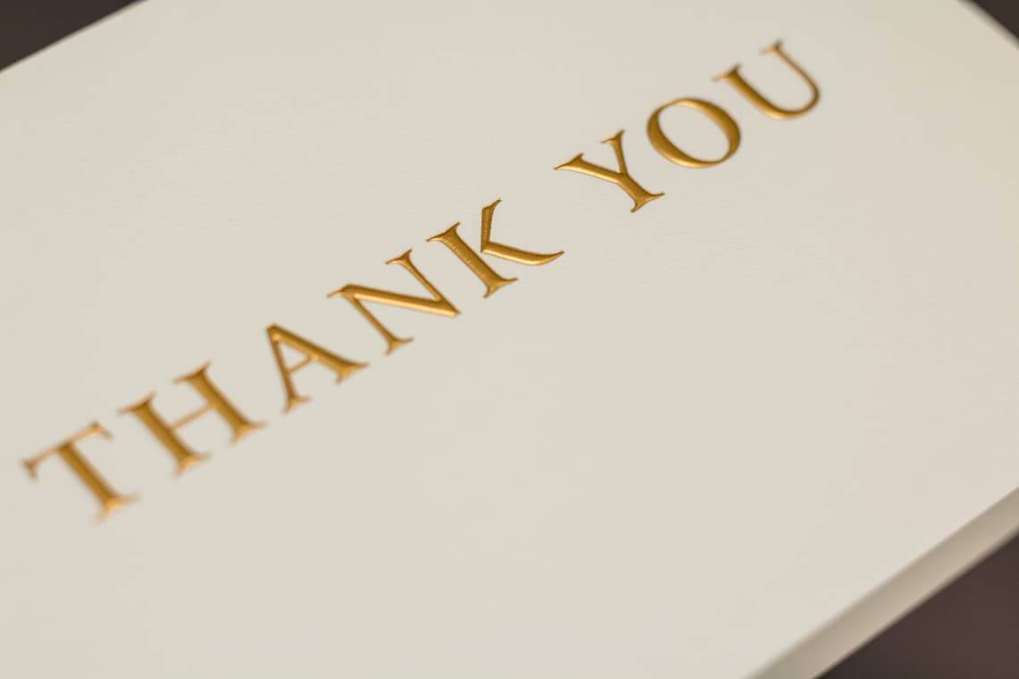 Embossed Gold Hot Foil Thank You Cards / Gift Set / Gold | Etsy