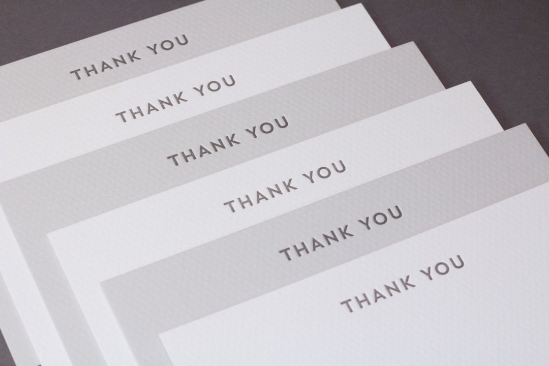 Matrix Embossed Letterpress Thank You Notecards & Envelopes Pack of 10 ...