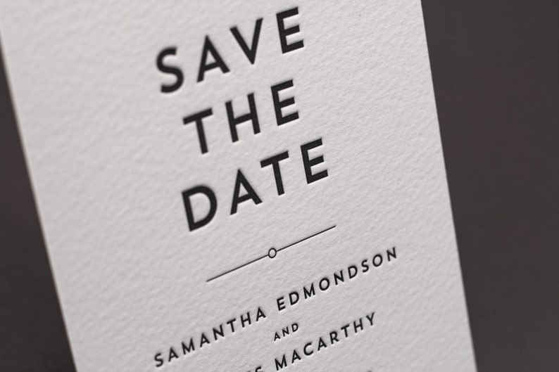Edmondson Letterpress Wedding Invitation Save the Date - Etsy