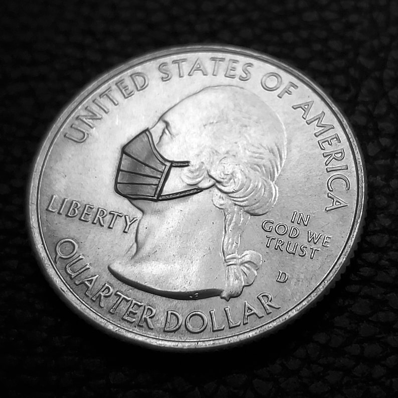 2020 Social Distancing Quarter With Mask and Bats on Reverse Side. - Etsy