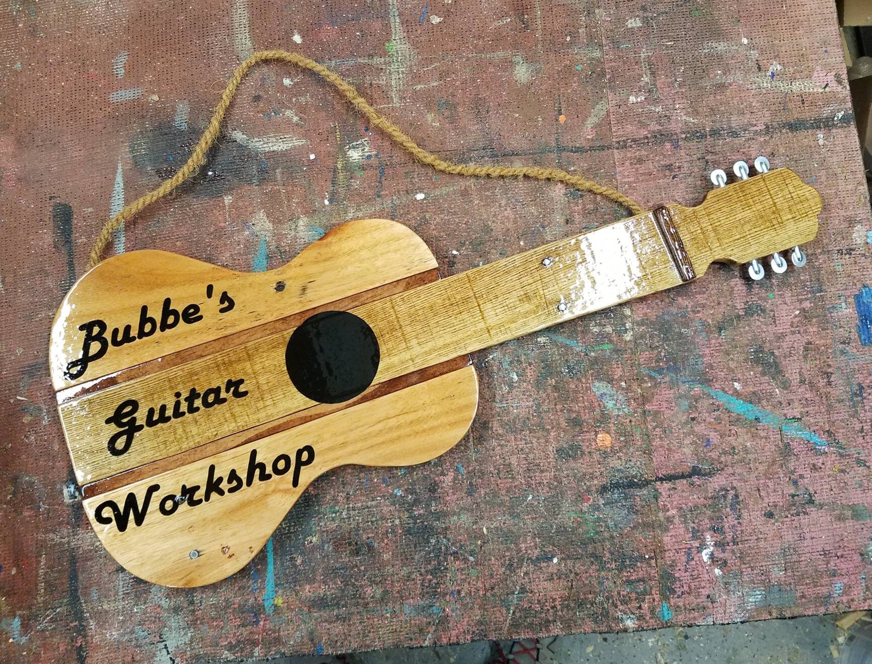 Wood Guitar Sign music is My Therapy - Etsy