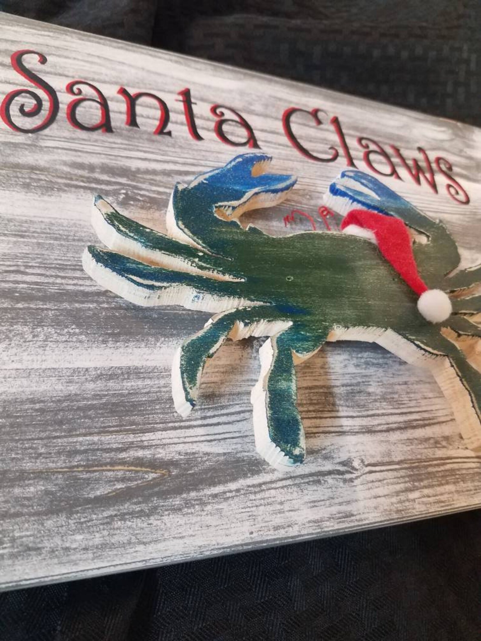 Santa Claws Beach Decor Nautical Wall Hanging Christmas - Etsy