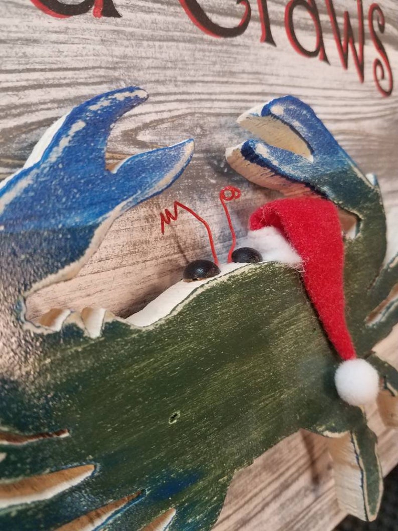 Santa Claws Beach Decor Nautical Wall Hanging Christmas - Etsy