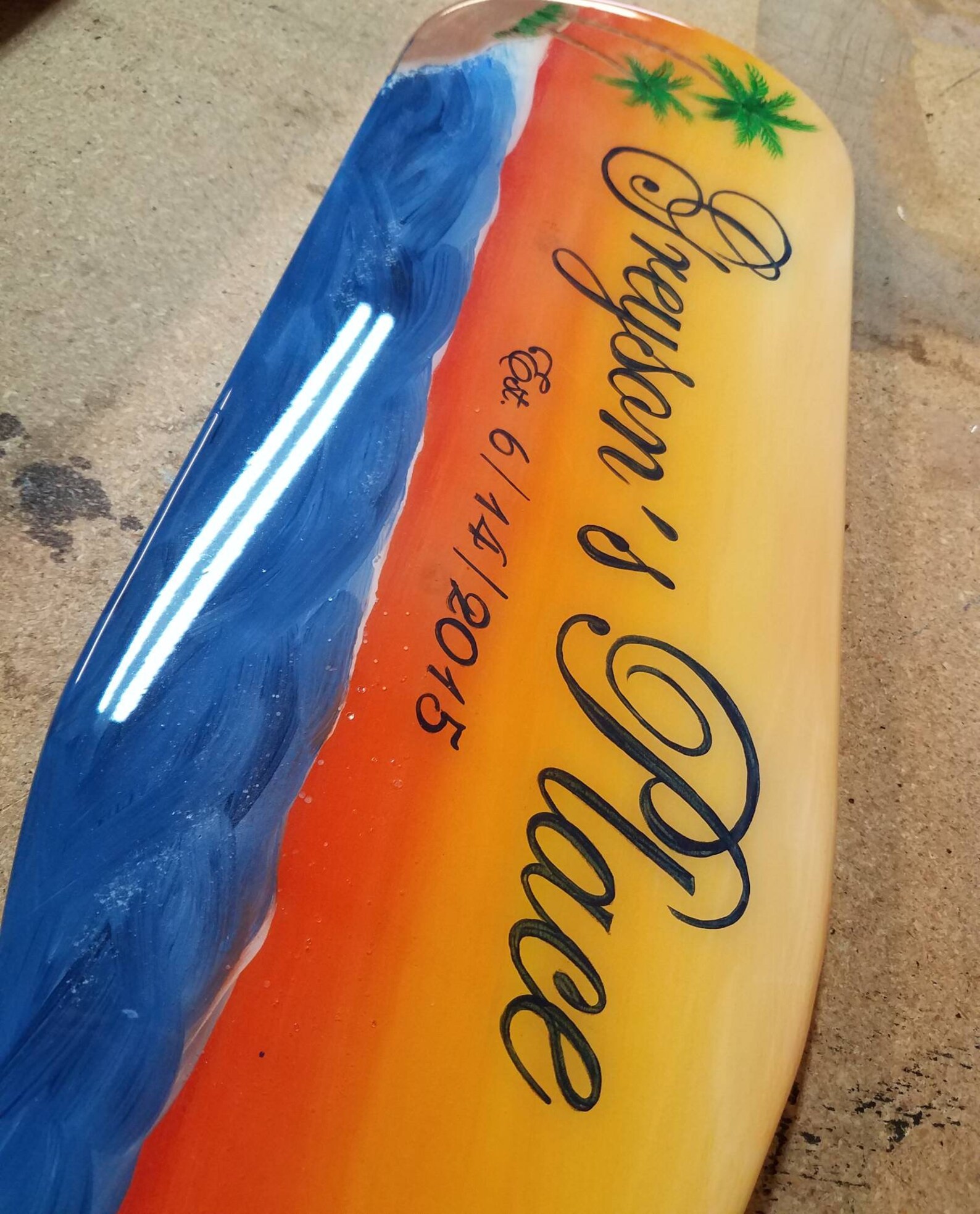 Palm Tree Surfboard Name Plate Surfboard Sign Surfboard - Etsy