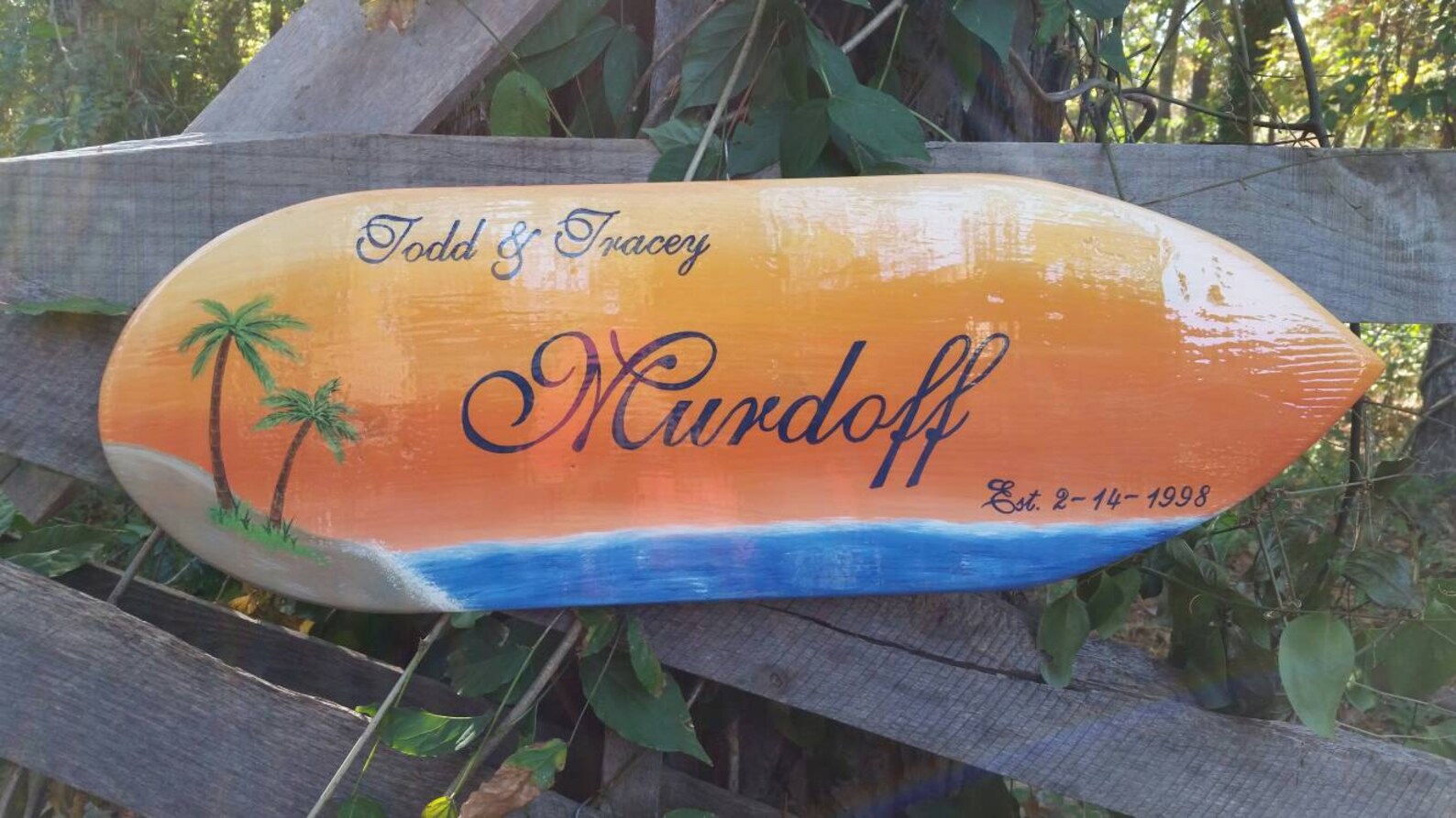 Palm Tree Surfboard Name Plate Surfboard Sign Surfboard - Etsy
