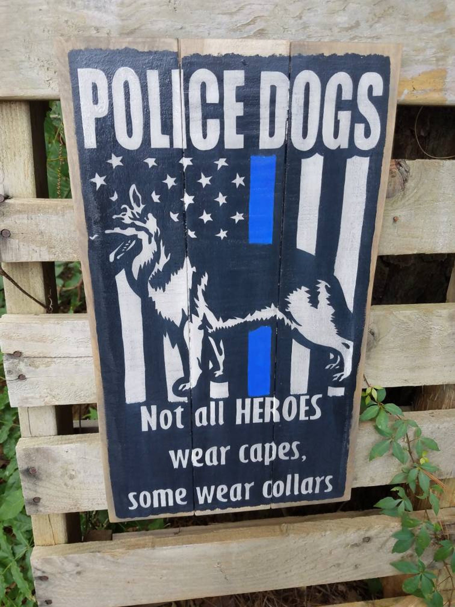 Police Dogs Custom Words Hand Painted Pallet Wood Sign K9 | Etsy