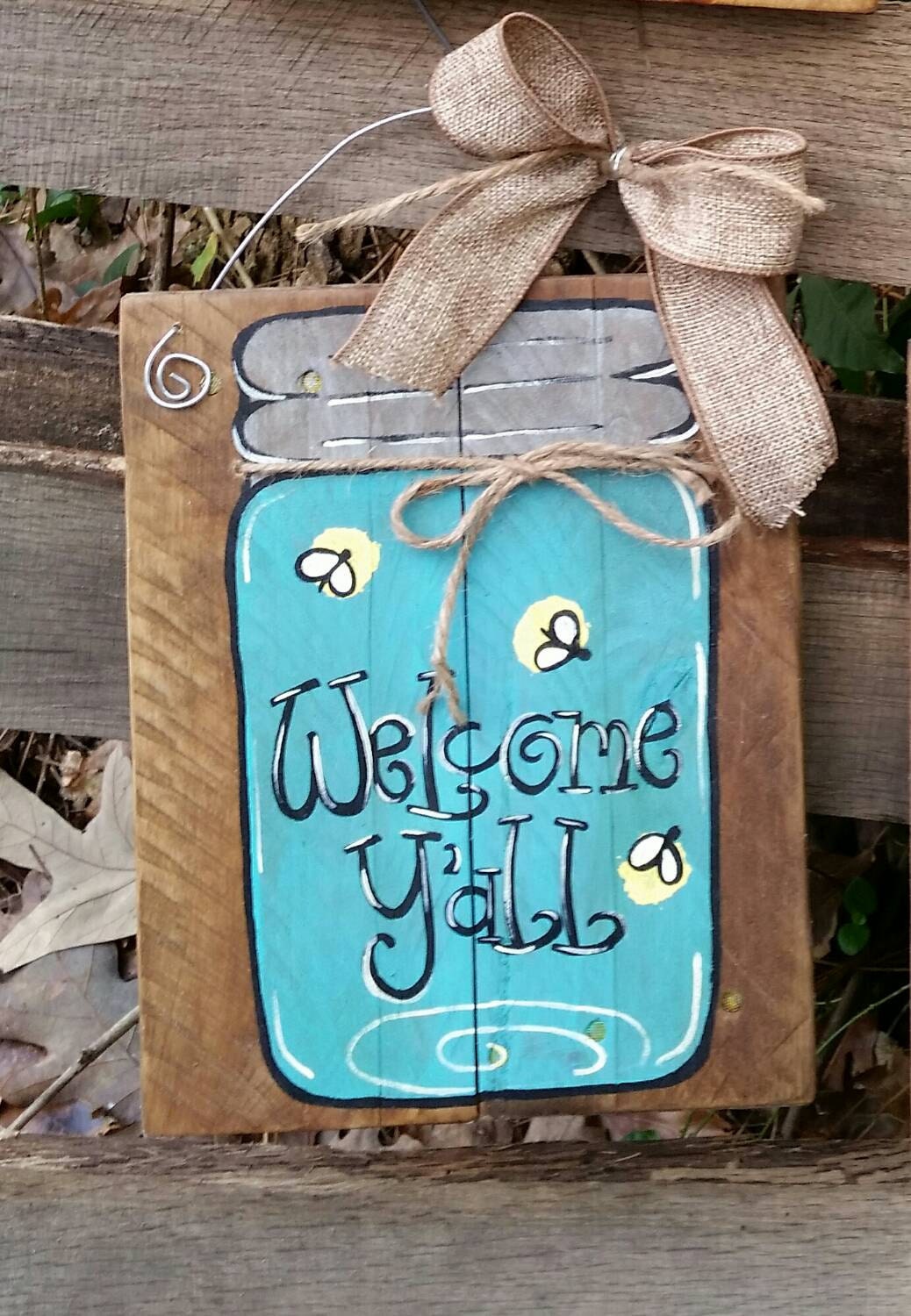 Welcome Y'all Hand Painted Welcome Sign - Etsy
