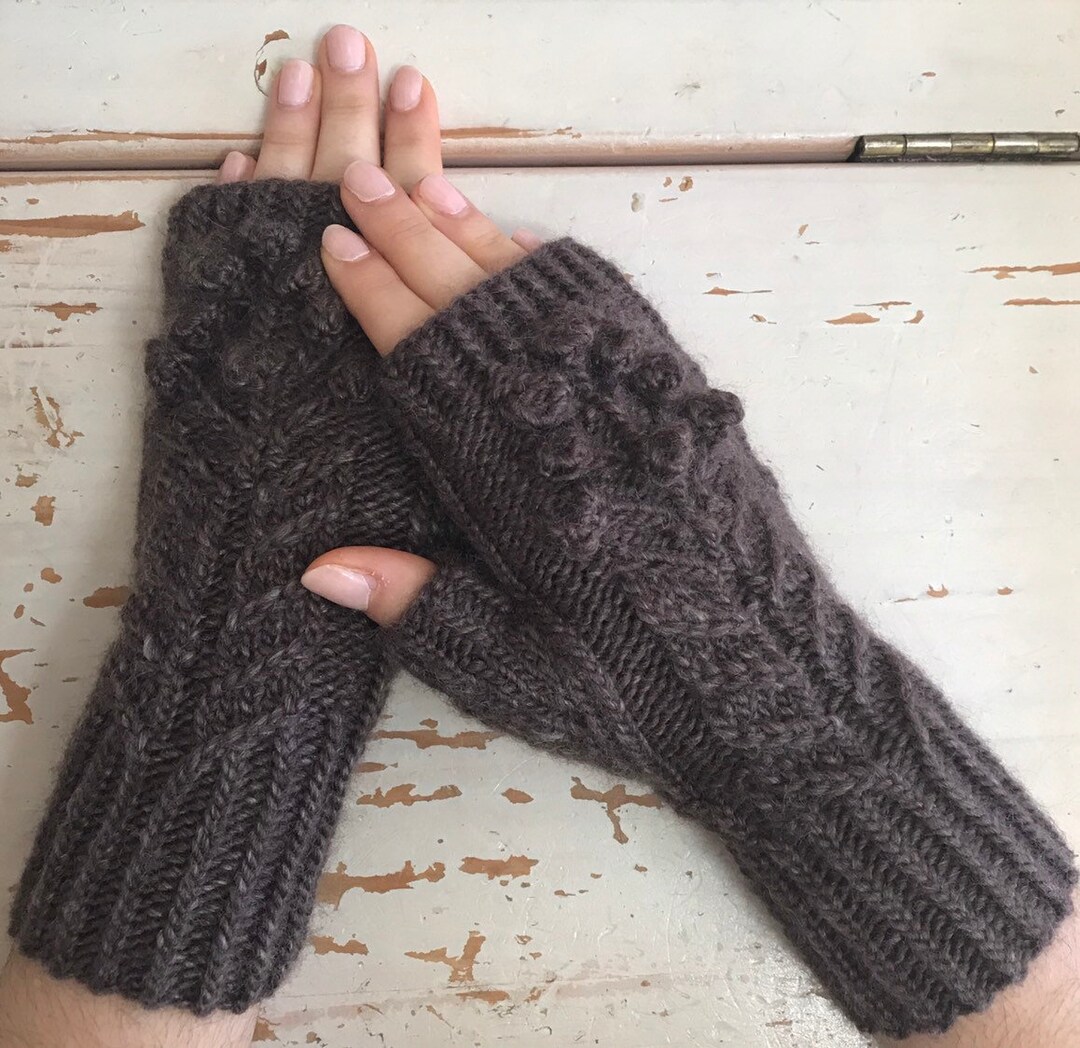 Hand-knitted Fingerless Mittens - Etsy