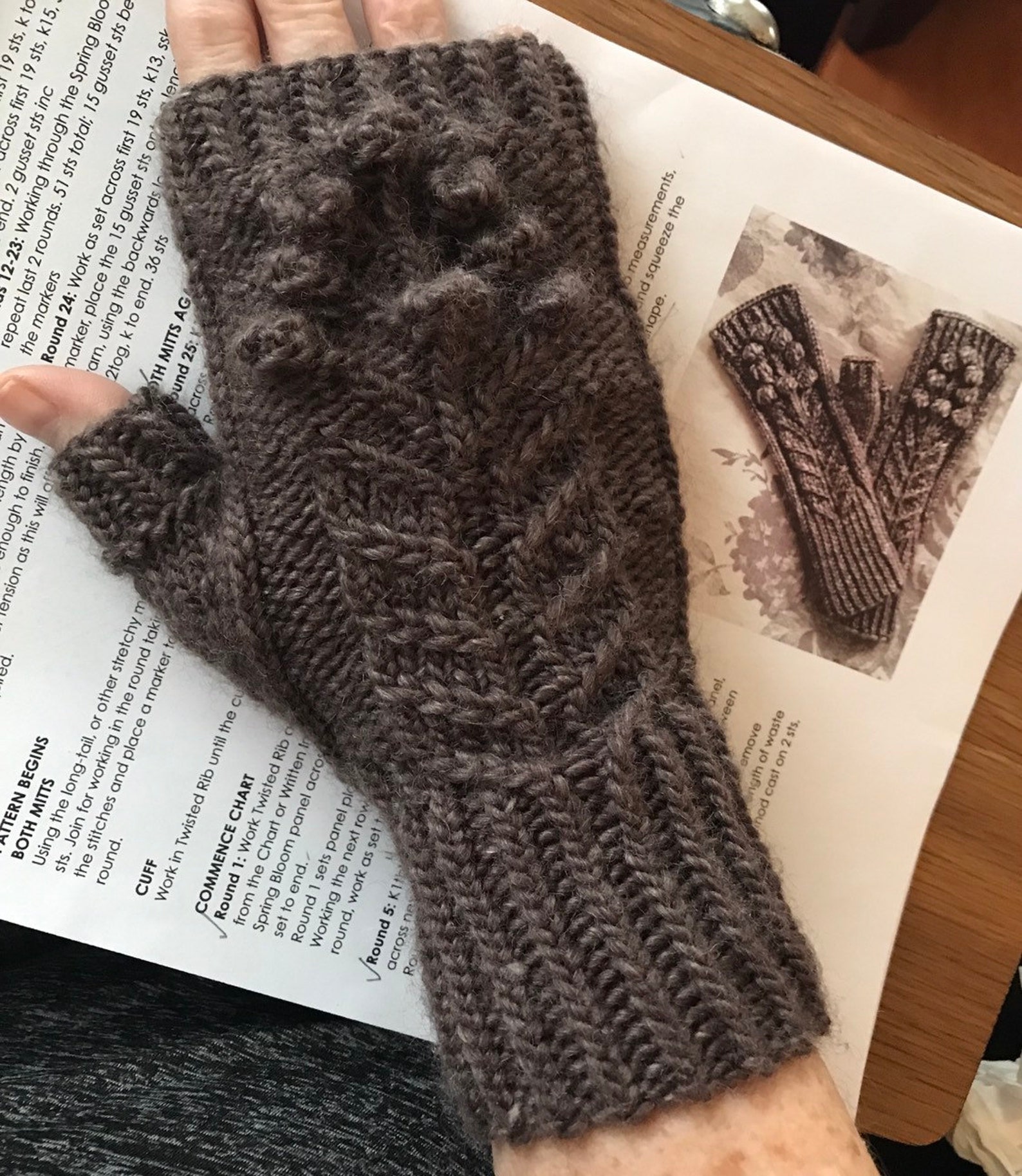Hand-knitted Fingerless Mittens - Etsy