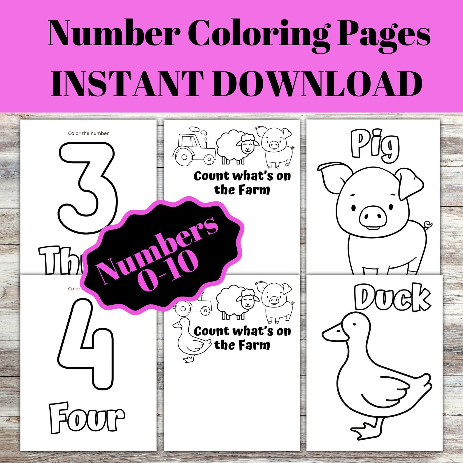 Printable Numbers Coloring Pages, Coloring Page, Preschool Activities ...