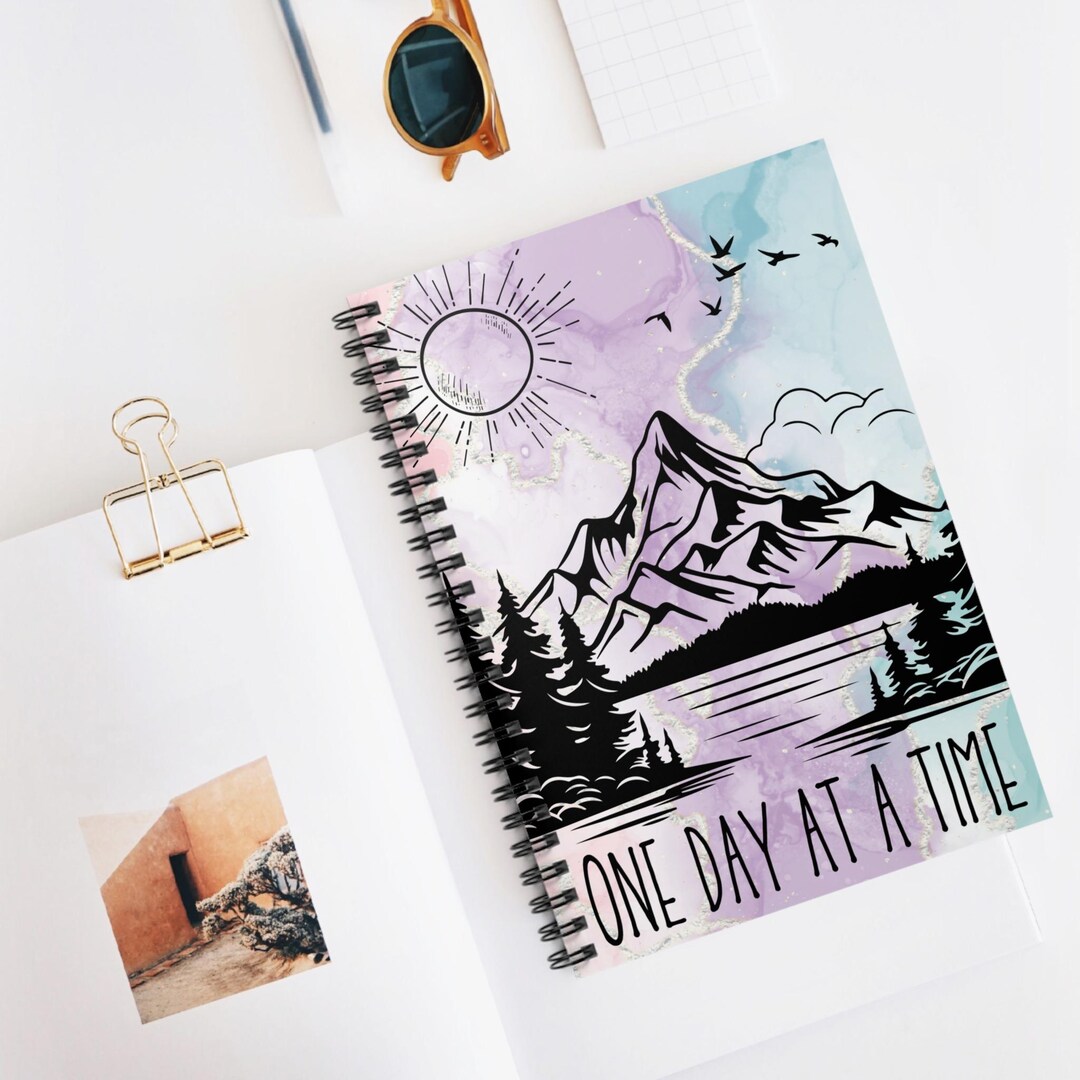 Inspirational Spiral Notebook - One Day at a Time, Nature Lover Journal ...