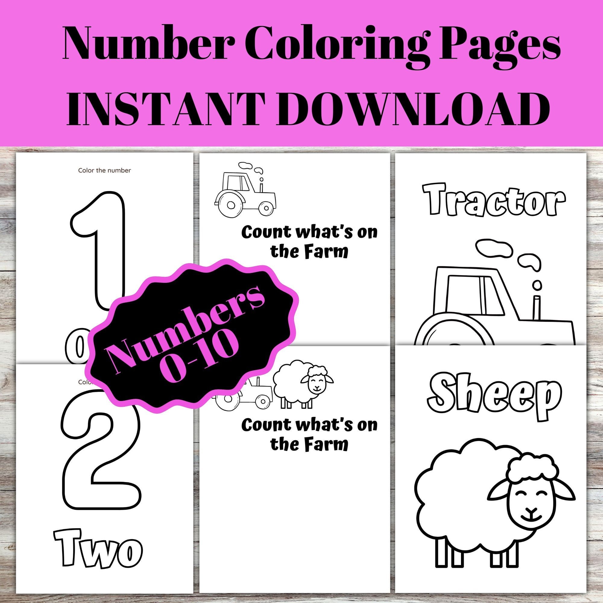 Printable Numbers Coloring Pages, Coloring Page, Preschool Activities ...