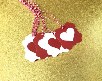 Red gift tags | Etsy