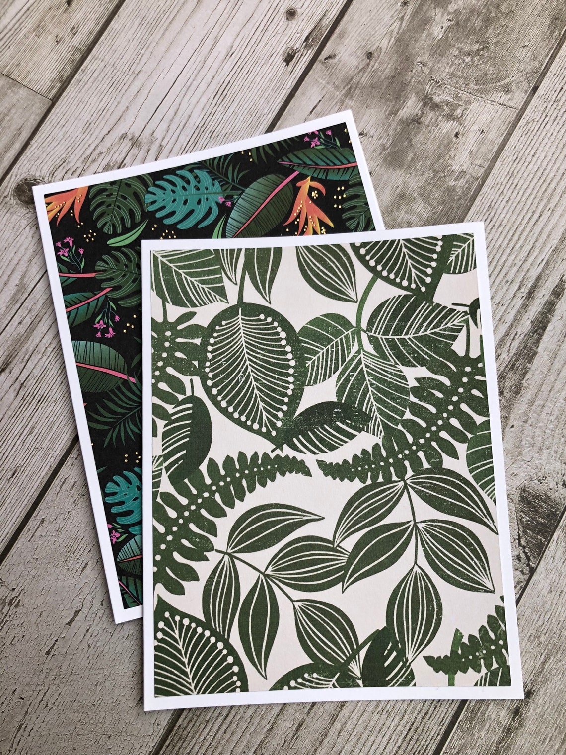 Tropical Greenery Notecards Summer Notecards Greenery | Etsy