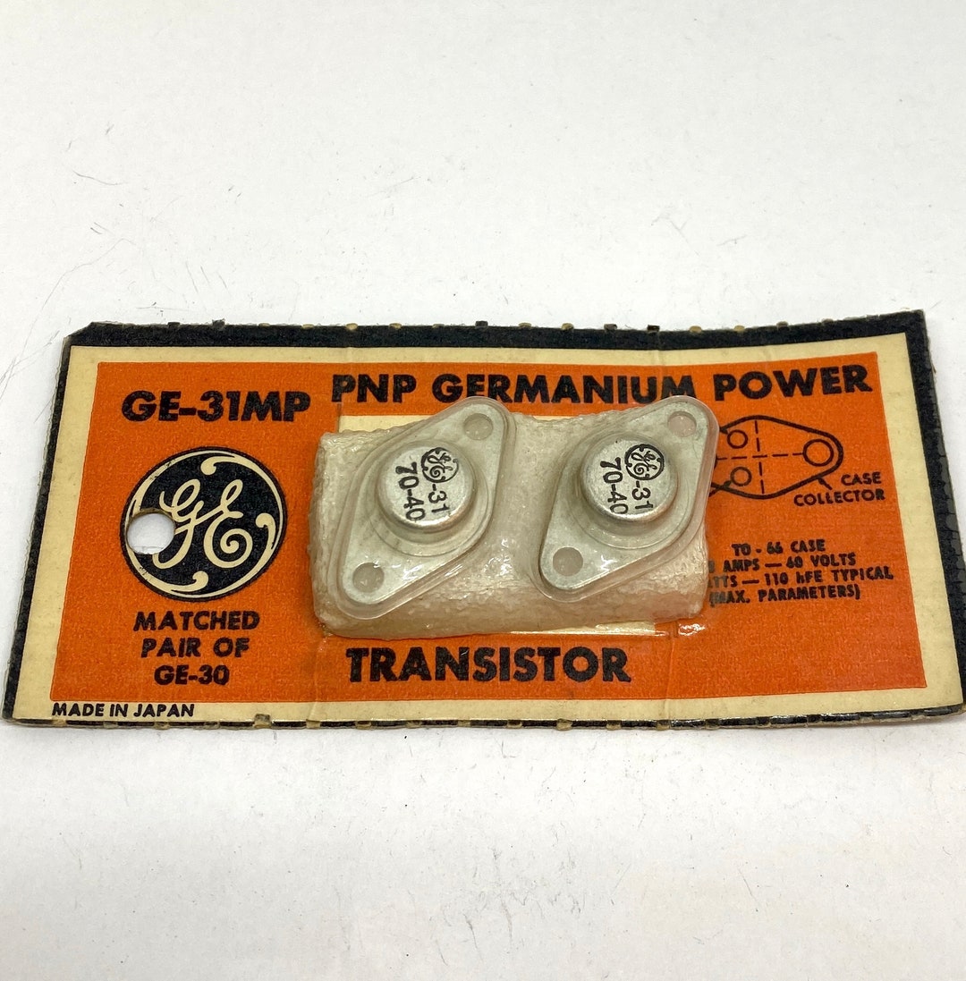 Vintage General Electric GE-31MP (matched Pair of GE-30) PNP Germanium ...