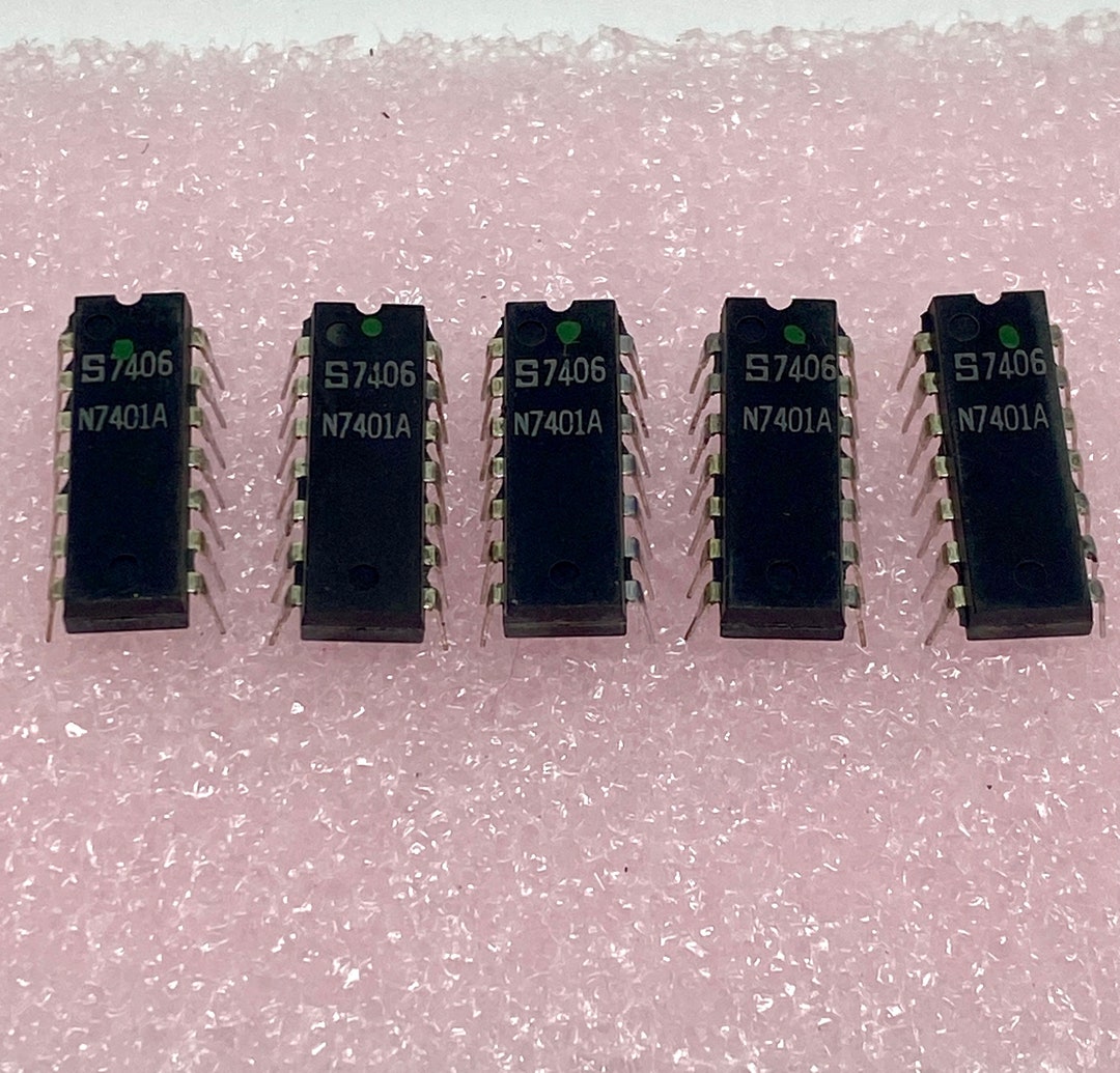 Lot of 5 Signetics N7401A IC Integrated Circuits 1973 Date Code Cross ...