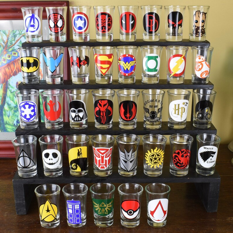 DC Comics Vinyl Shot Glass - Etsy