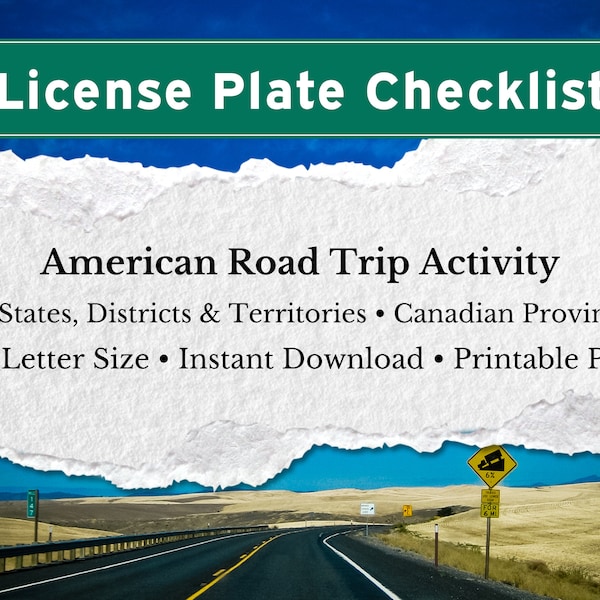 License Plate Checklist - Etsy