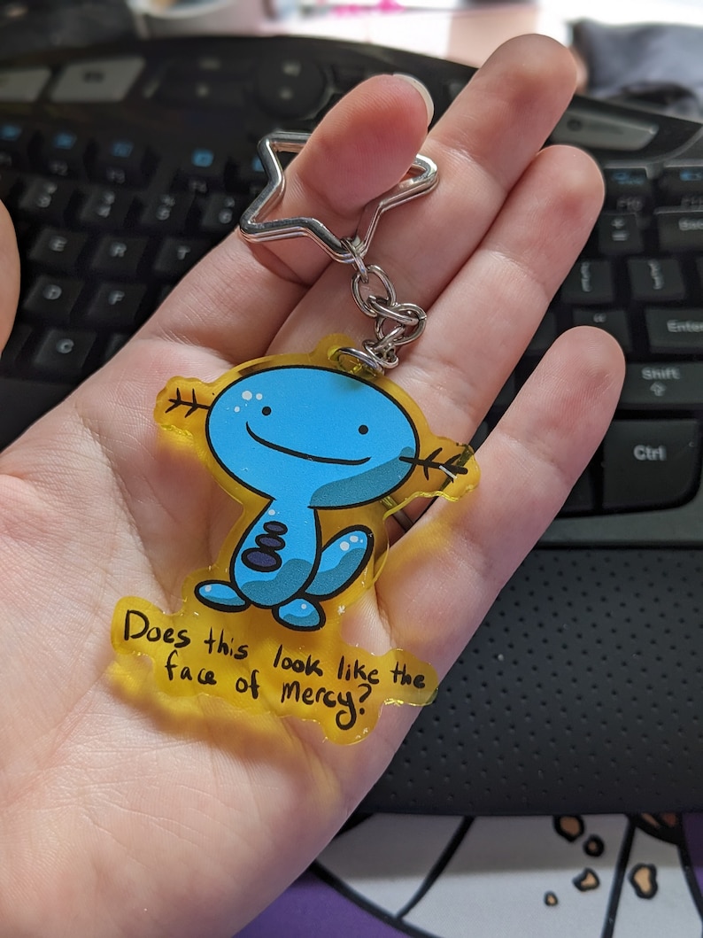 Wooper Does This Look Like the Face of Mercy Keychain Single - Etsy