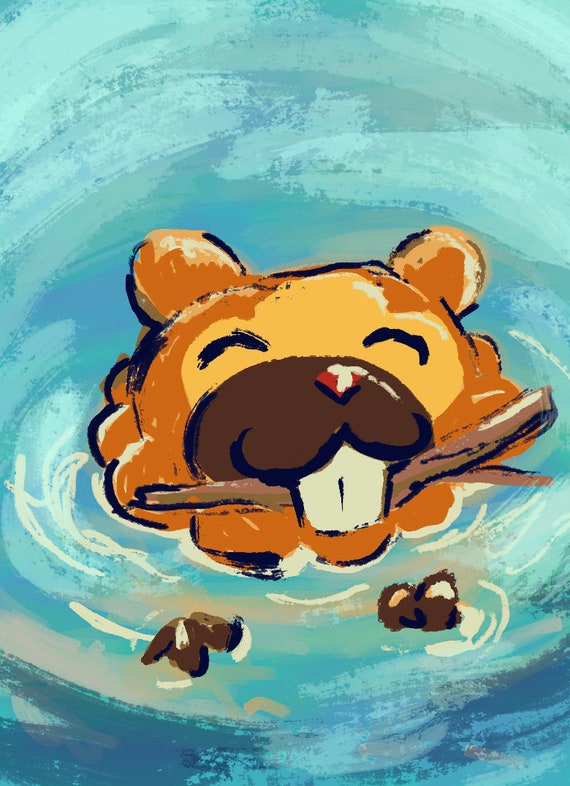 Wall Decor Home Decor Bidoof Pokemon Fan Art Poster PKMN poster fan art ...