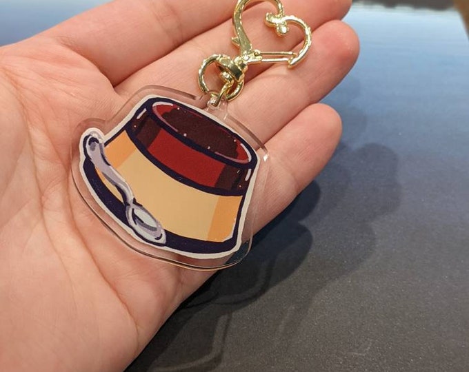 Flan Pudding Dessert Yummy Kawaii Aesthetic Beaded Keychains - Etsy