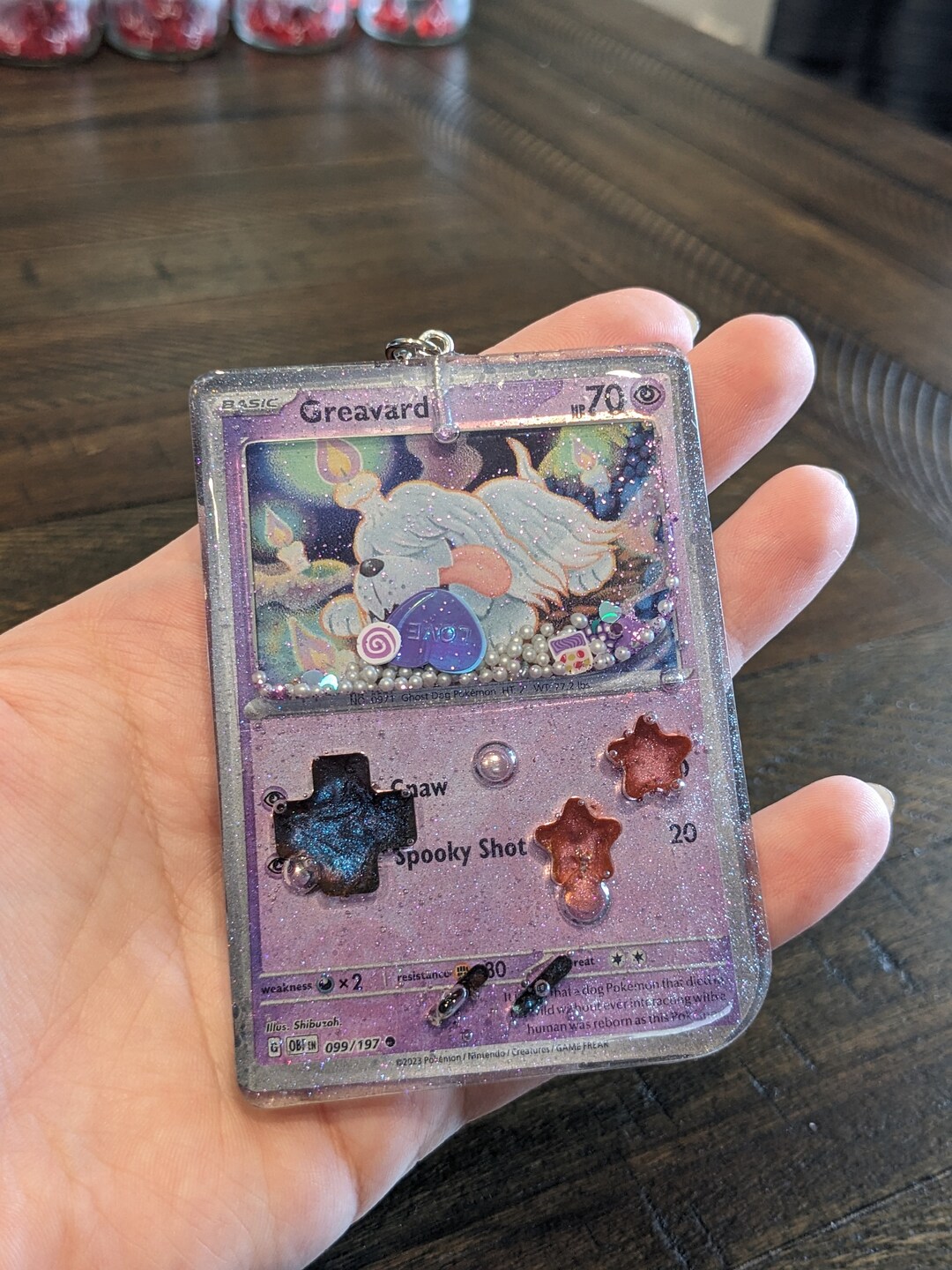 Custom Unique Handmade Real Pokemon Card Shaker Keychain Oil Cute ...