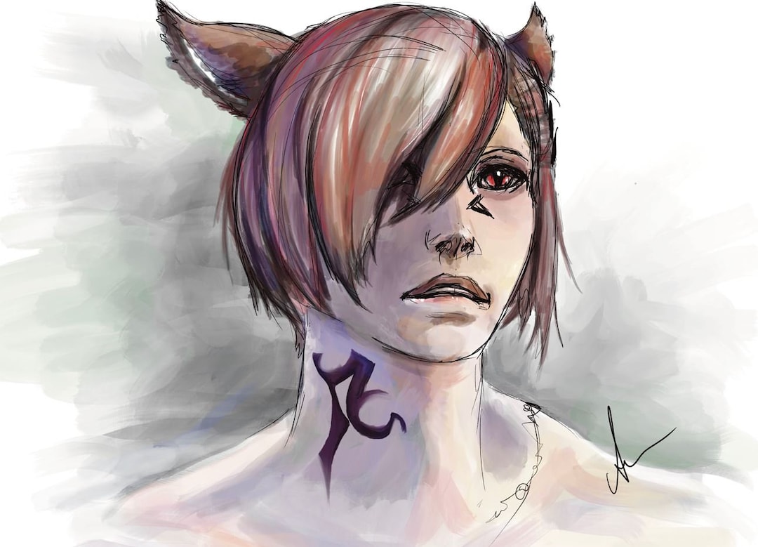 G'raha Tia FFXIV Fan Art Poster Graha Tia Poster Endwalker Fan Art G ...