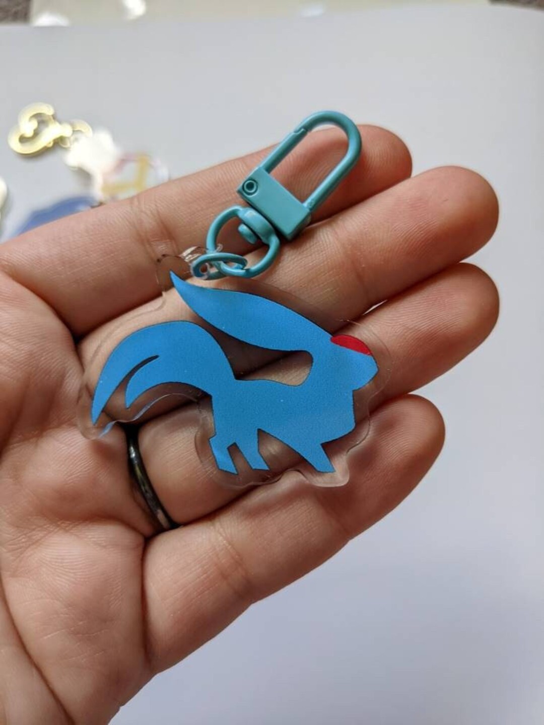 Emerald Carbuncle Keychain Double Sided Acrylic Keychain With - Etsy