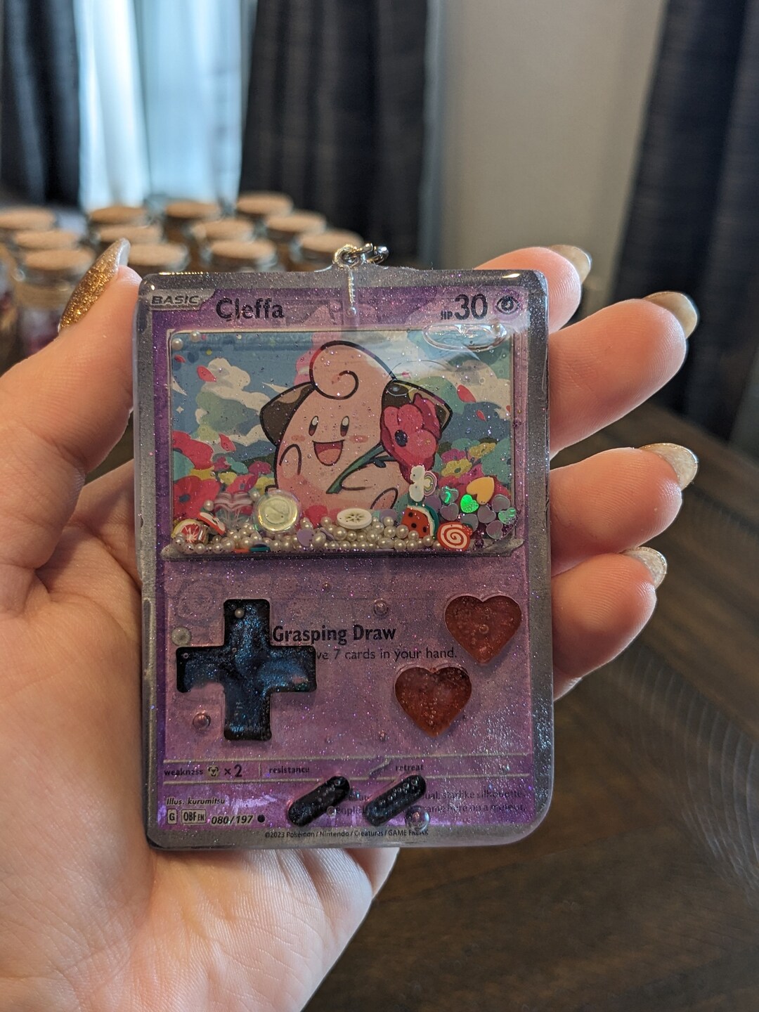 Custom Unique Handmade Real Pokemon Card Shaker Keychain Oil - Etsy