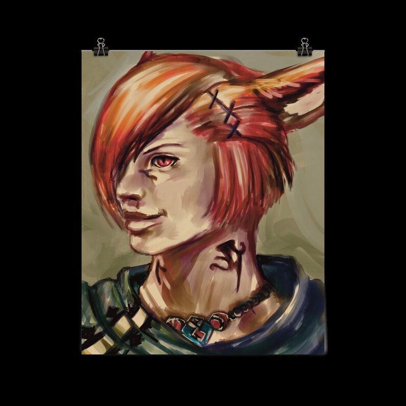 G'raha Tia FFXIV Fan Art Poster Graha Tia Poster Endwalker Fan Art G ...