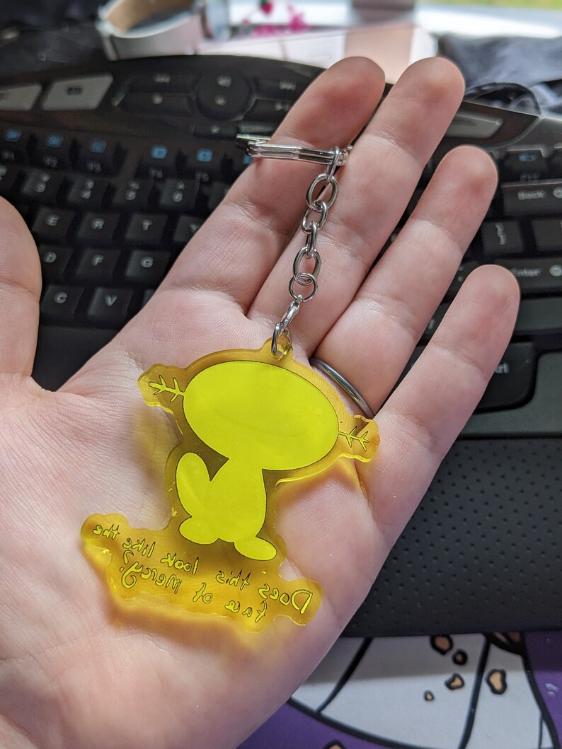 Wooper Does This Look Like the Face of Mercy Keychain Single - Etsy