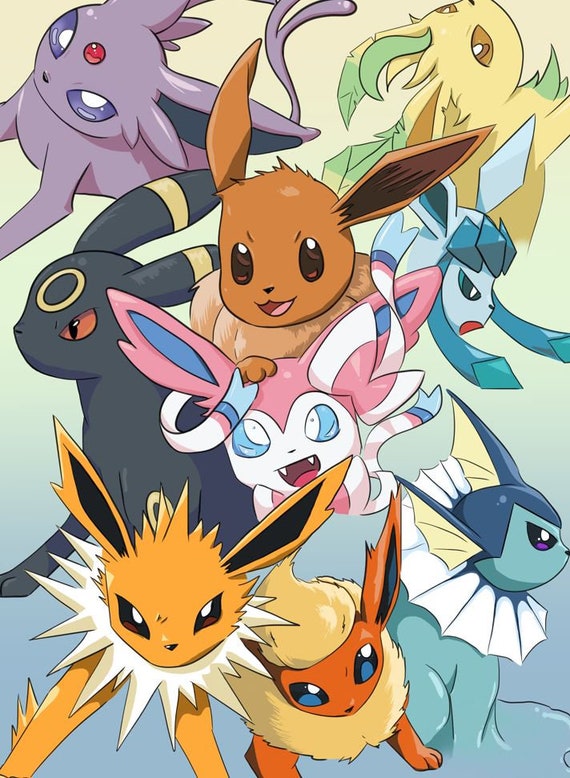 Eeveelutoins Pokemon Fan Art Poster PKMN Print Fan Art Fanart - Etsy
