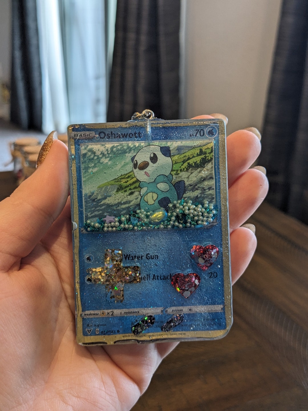 Custom Unique Handmade Real Pokemon Card Shaker Keychain Oil - Etsy