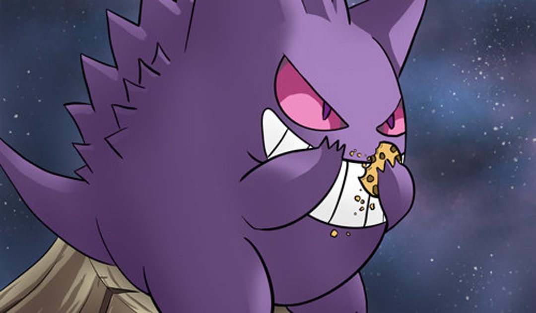 Gengar Cookie Pokemon Fan Art Poster PKMN Print Fan Art Fanart Cookie ...