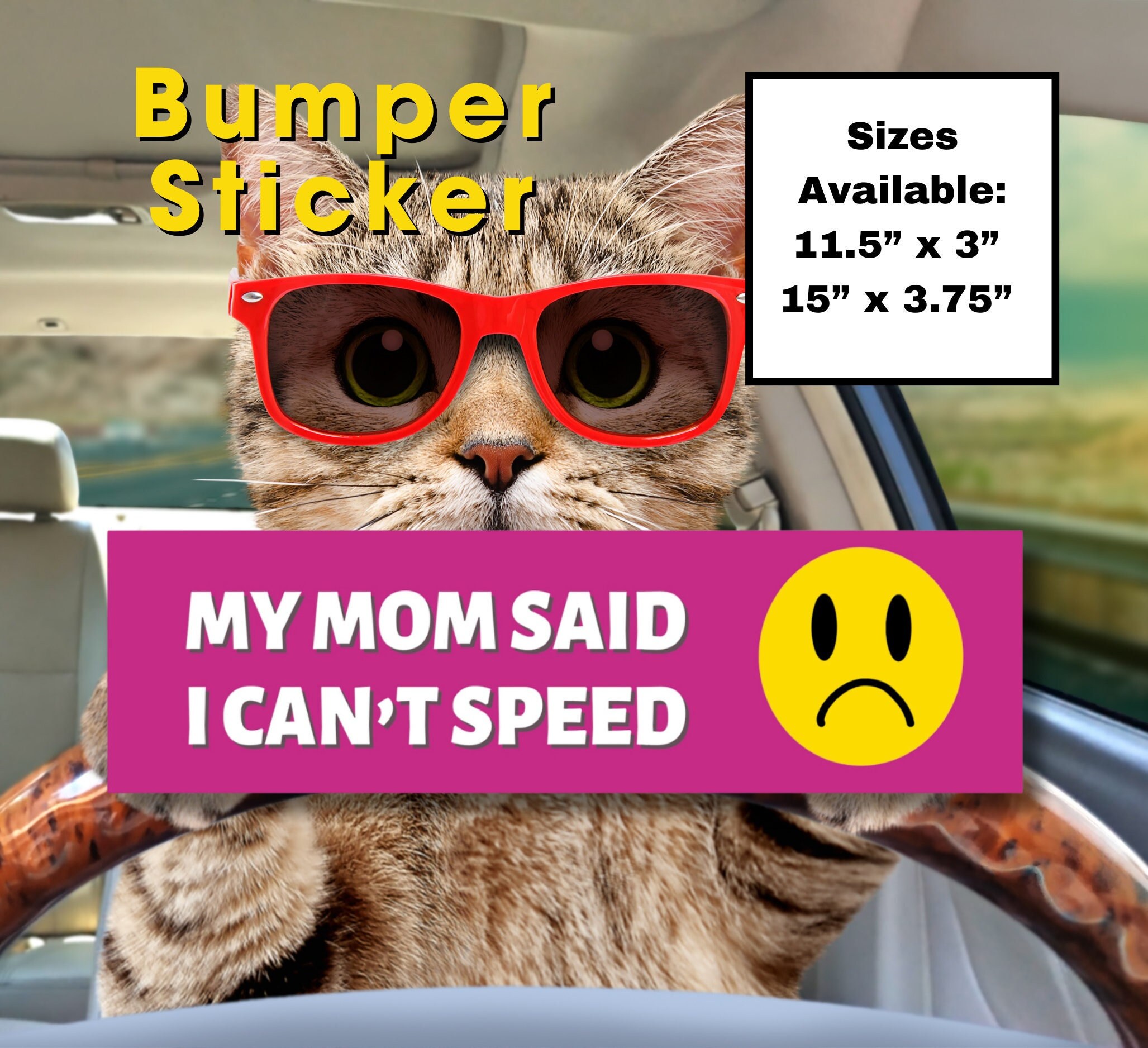 My Mom Said I Can't Speed Sticker, Funny Bumper Sticker, Bumper ...