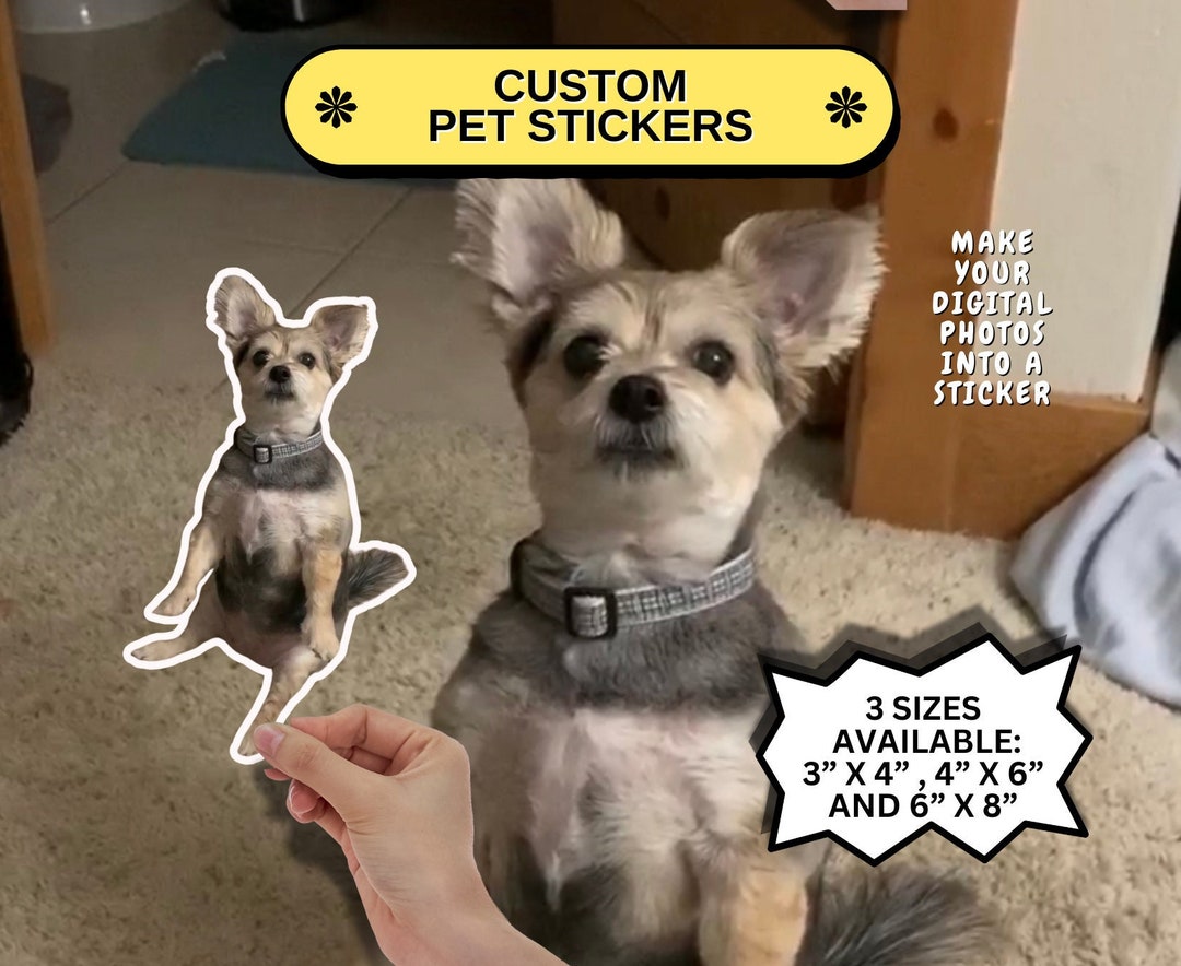 Custom Sticker With Pet Vinyl Decal, Custom Cat Sticker, Custom Dog ...