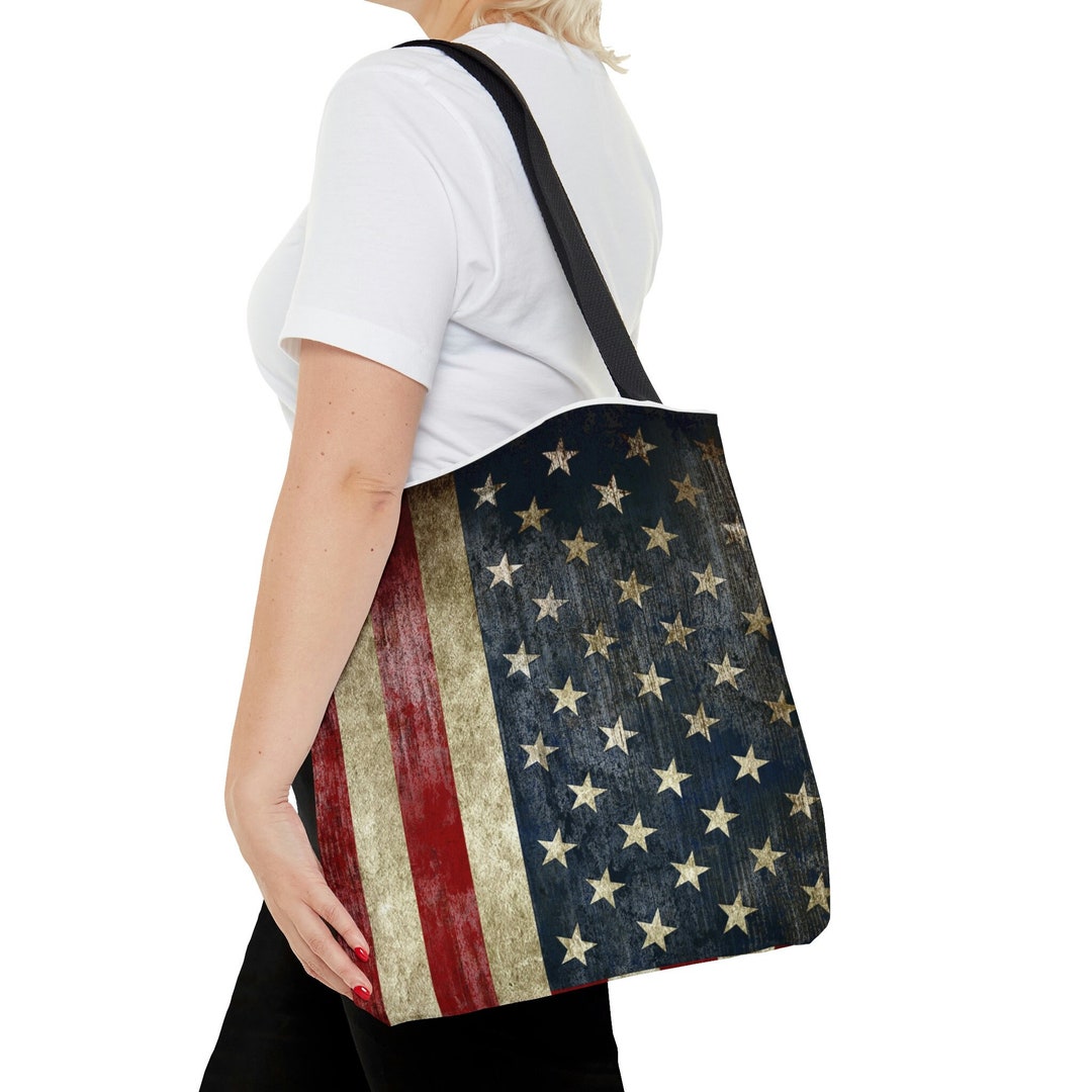 American Flag Canvas Tote Bag, Shopping Bag, Beach Bag, Flag Purse ...