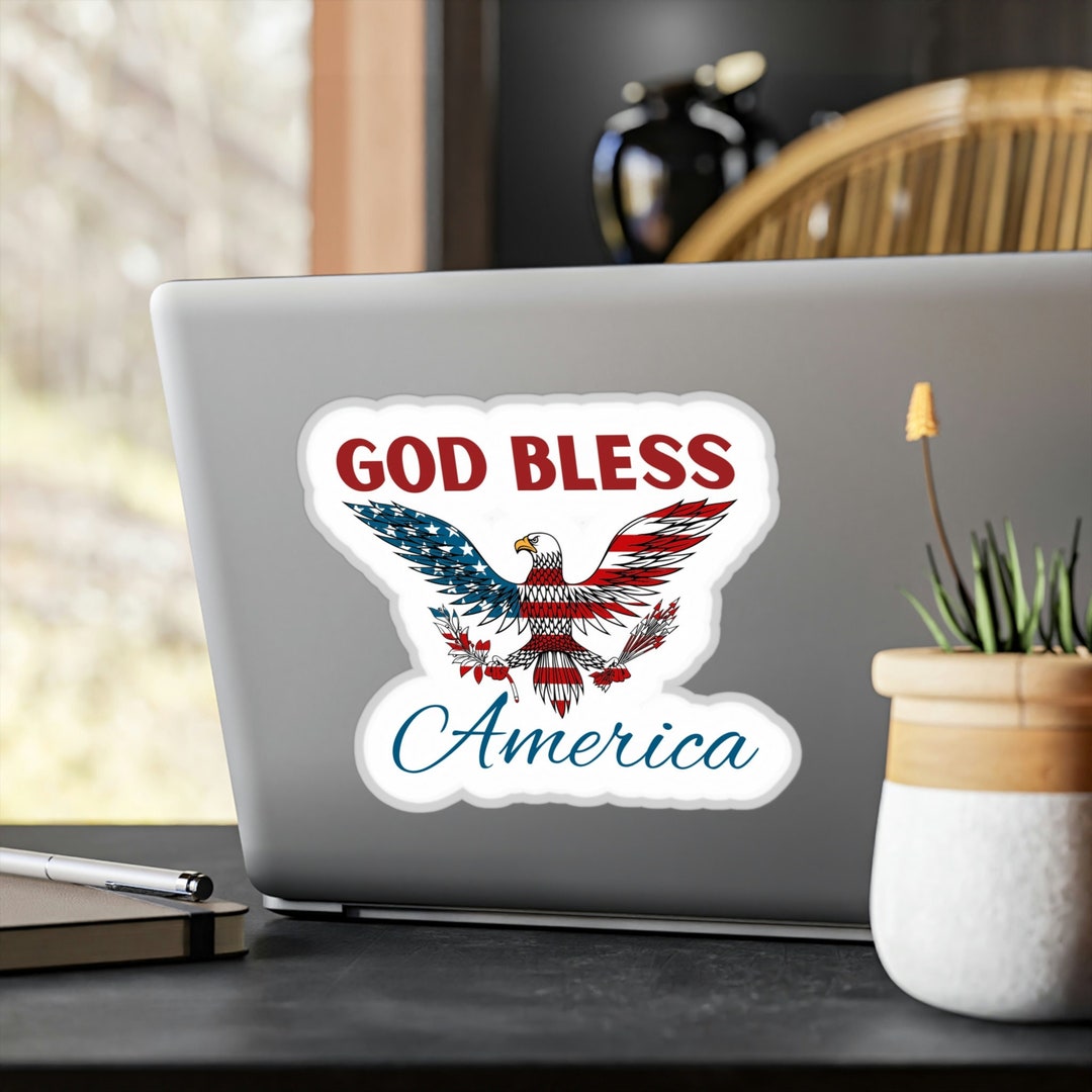 God Bless America Sticker, Kiss-cut Vinyl Decal, Freedom Stickers ...