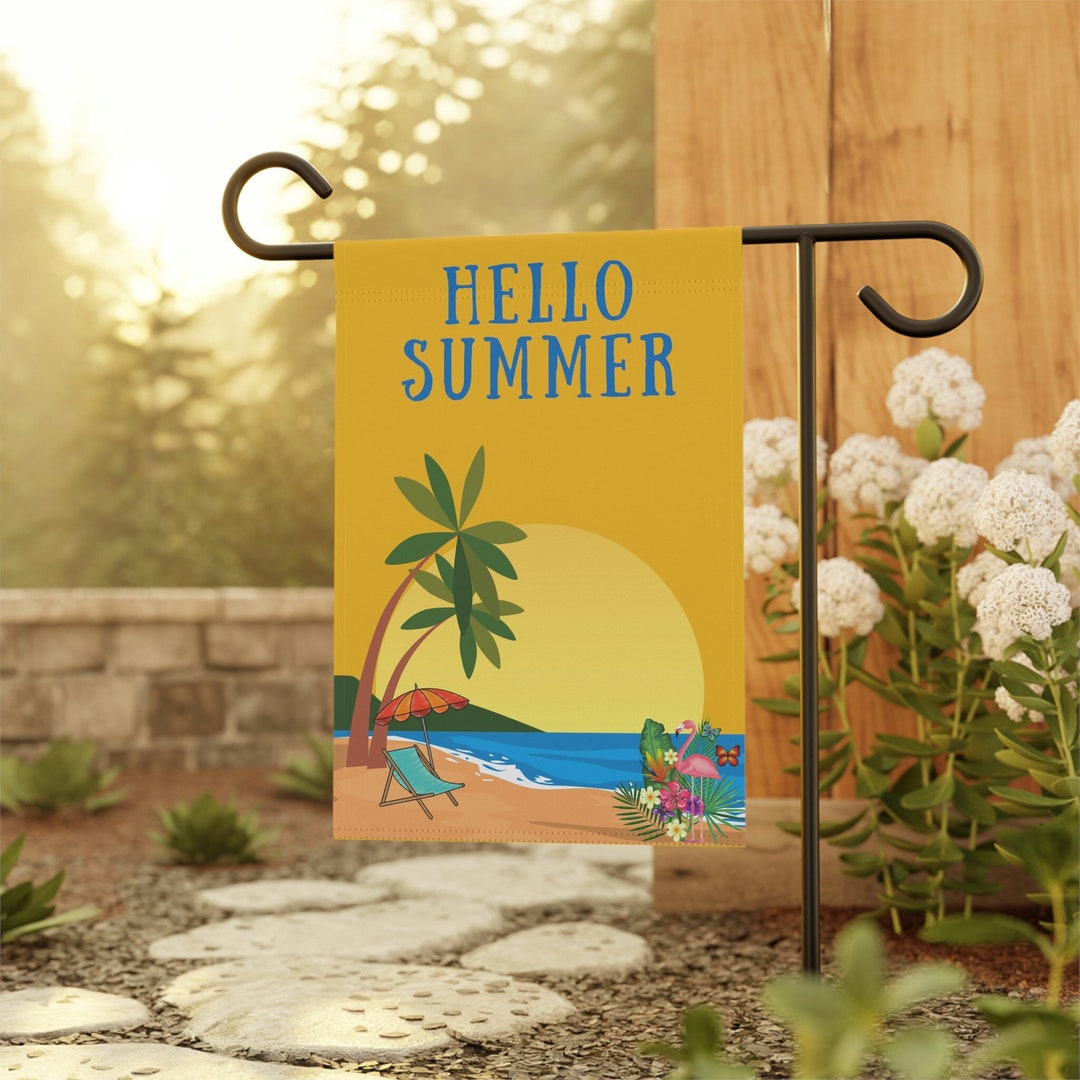 Hello Summer Flag, Front Yard Flag, Garden Flag, Summer Flag, Spring ...
