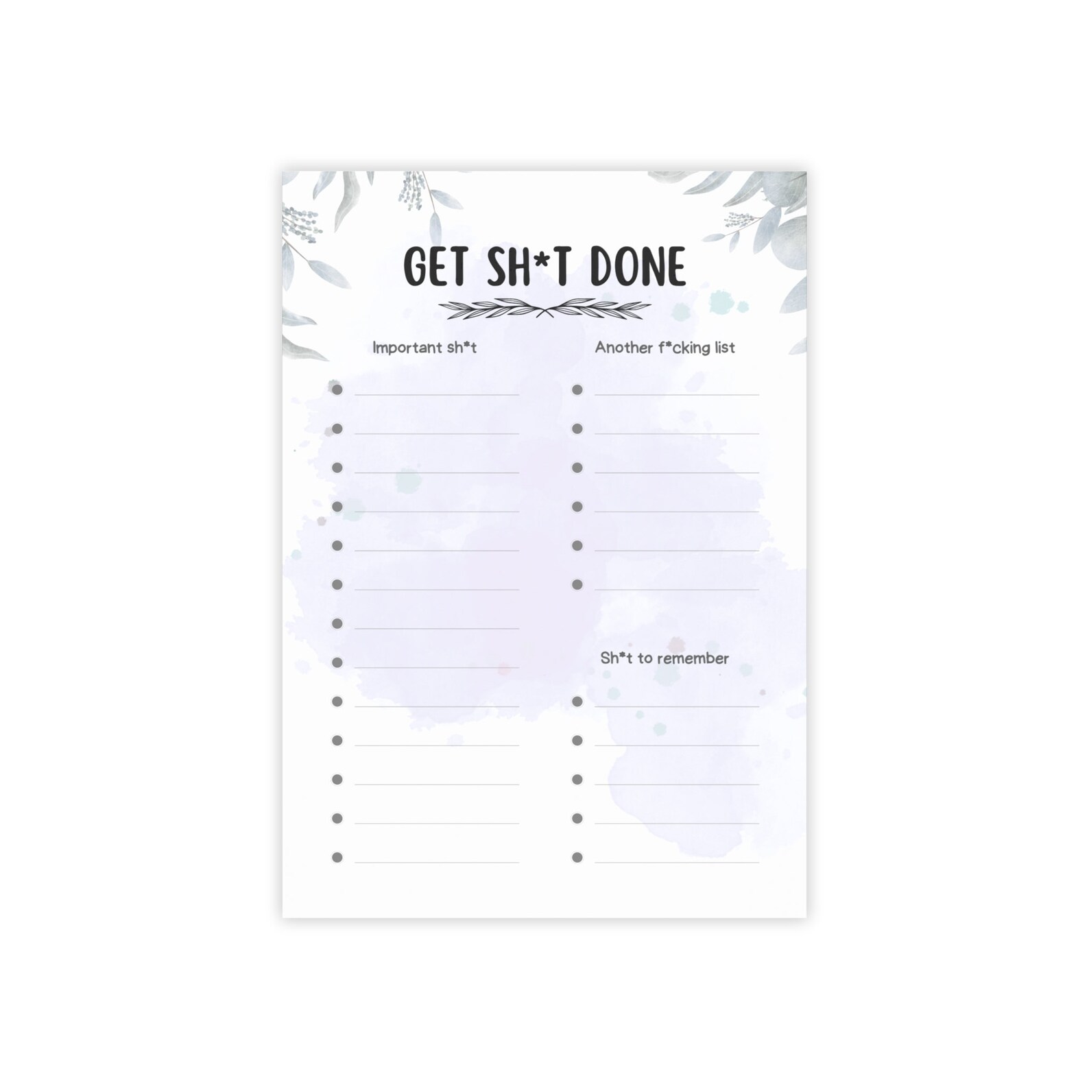 Get Shit Done Post-it® Note Pad, 4 X 6 Post It Note Pad, Important Shit ...