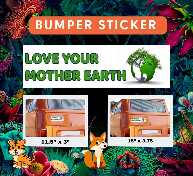 Love Your Mother Earth Bumper Sticker: Waterproof Vinyl - Etsy