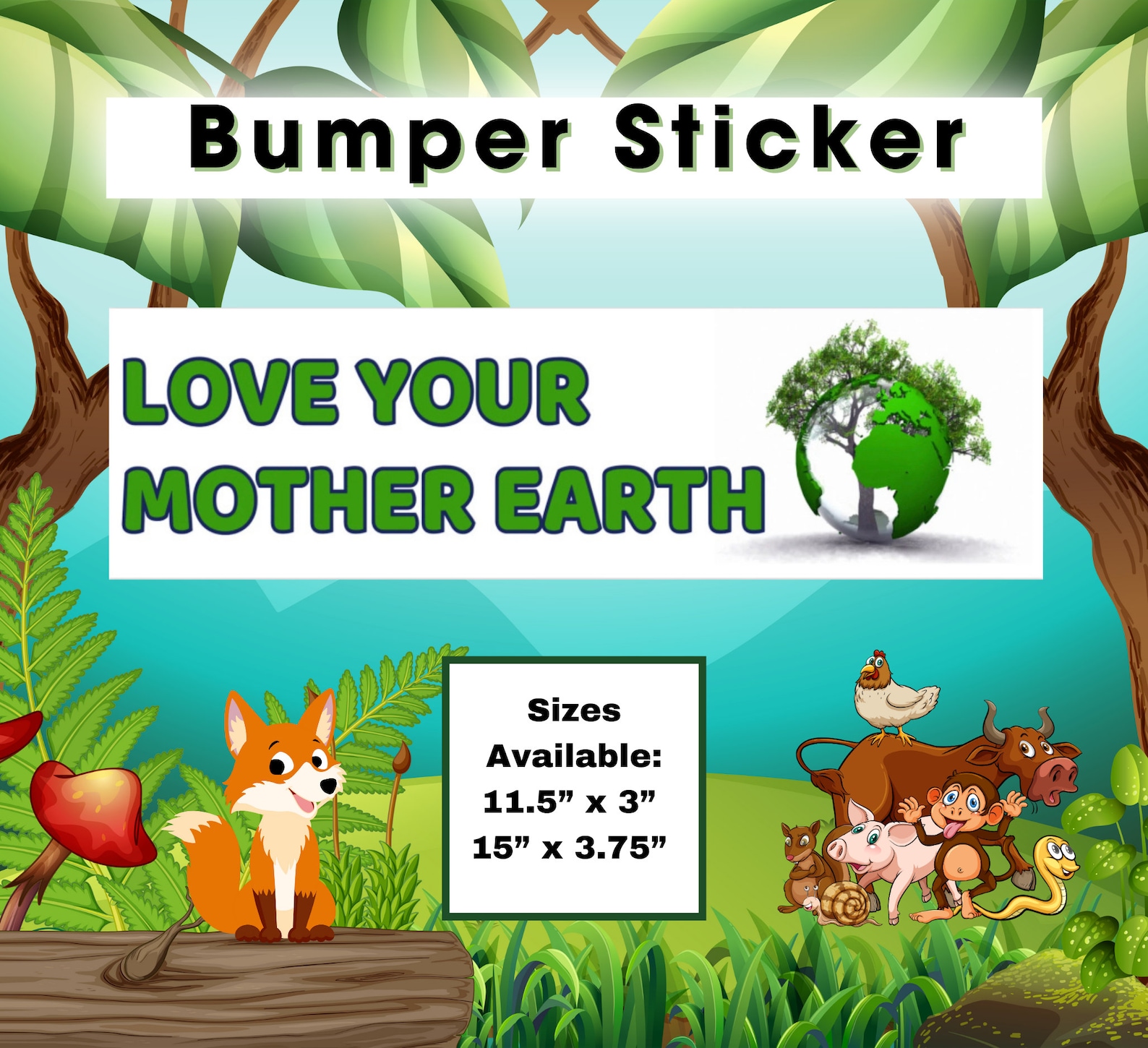 Love Your Mother Earth Bumper Sticker: Waterproof Vinyl - Etsy